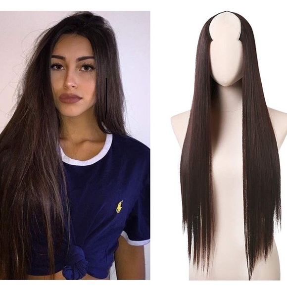 Accessories | 24 Dark Brown 1 Peice Full Head Upart Clipins | Poshmark